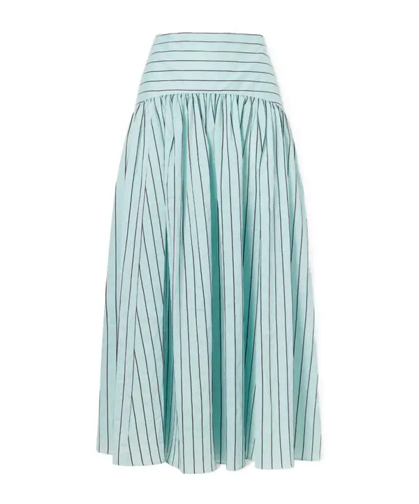 Staud Procida Pleated Midi Skirt