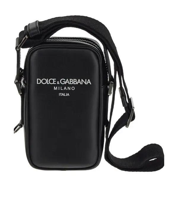 Dolce & Gabbana Logo Print Shoulder Bag - Black