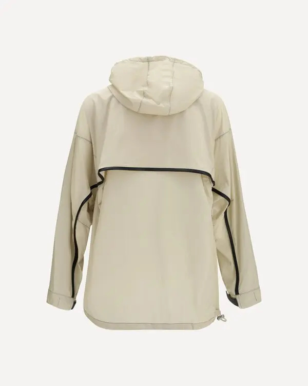 Loewe Technical Shell Zip-up Hooded Jacket - Beige/black