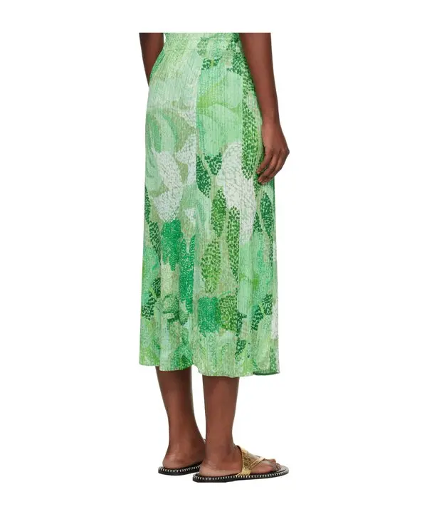 PLEATS PLEASE BY ISSEY MIYAKE Pleated Midi Skirt With Floral Print