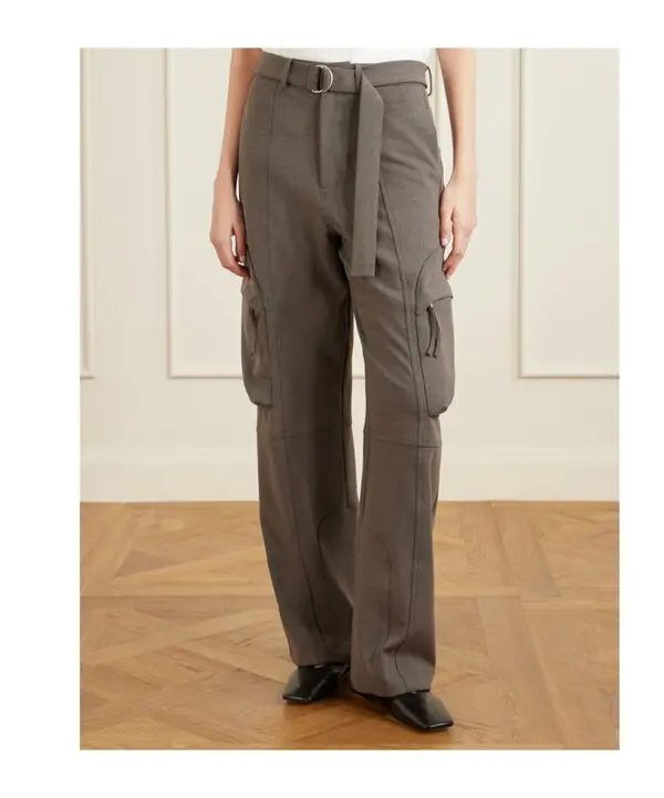 THE FRANKIE SHOP Wide-leg Trousers With Belt Loops And Cargo Pockets