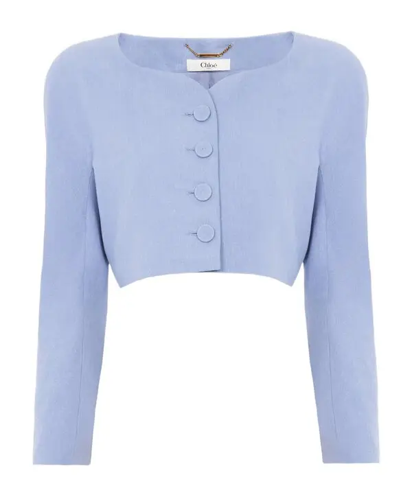 Chloé Long-sleeved Short Jacket - Cobblestone Blue
