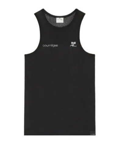 COURREGES Logo Mesh Vest - Black