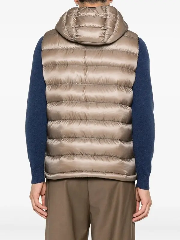 Herno Hooded Padded Gilet - Beige