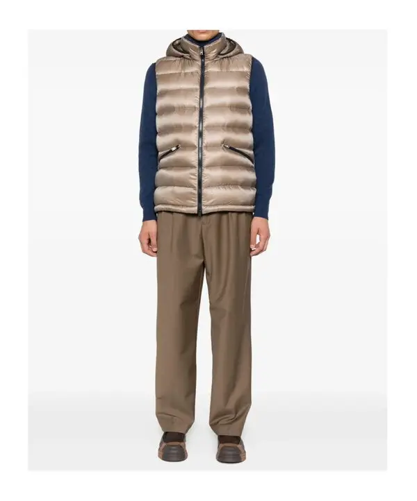 Herno Hooded Padded Gilet - Beige