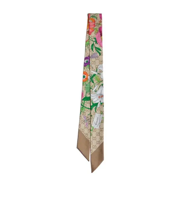 Gucci Printed Silk Ribbon - Nude