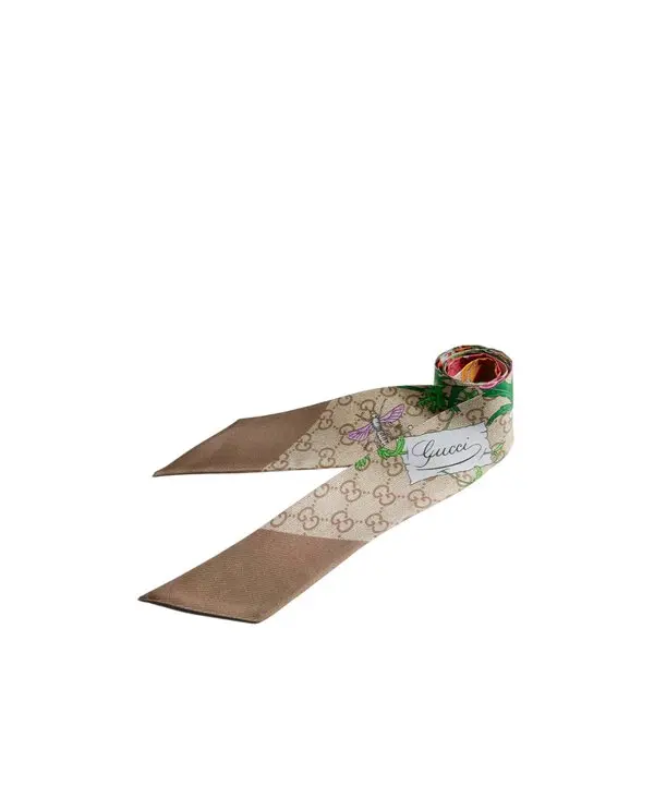 Gucci Printed Silk Ribbon - Nude