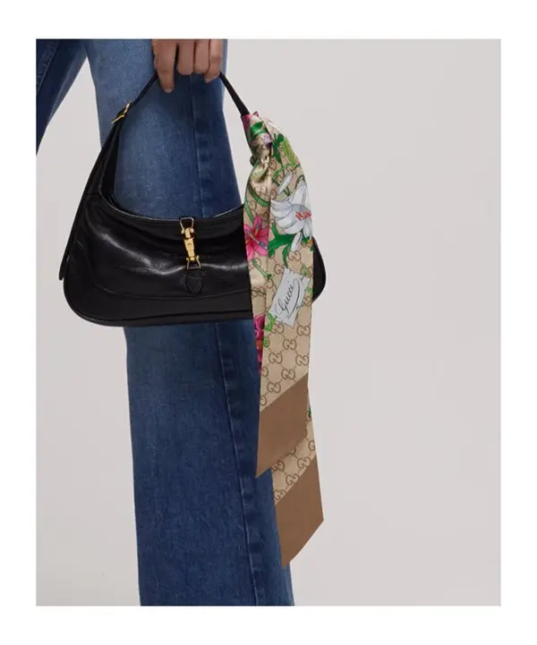 Gucci Printed Silk Ribbon - Nude