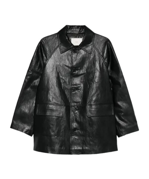 DUNST Button-down Collared Leather Jacket