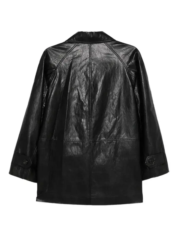 DUNST Button-down Collared Leather Jacket