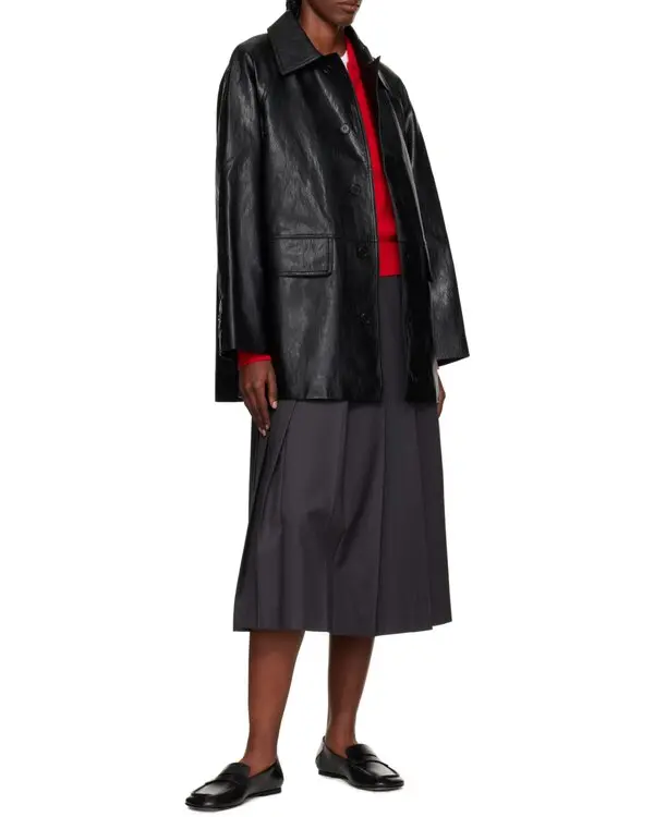 DUNST Button-down Collared Leather Jacket