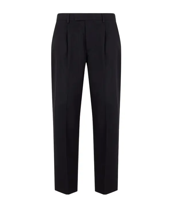 Zegna Pleated Straight-leg Pants - Black