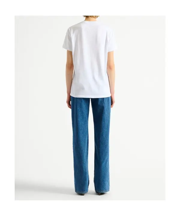 Balmain Logo Embroidered T-shirt - White