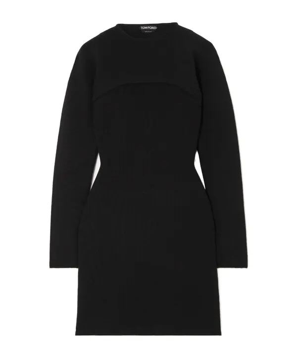 TOM FORD Two-piece Belted Ribbed Mini Dress