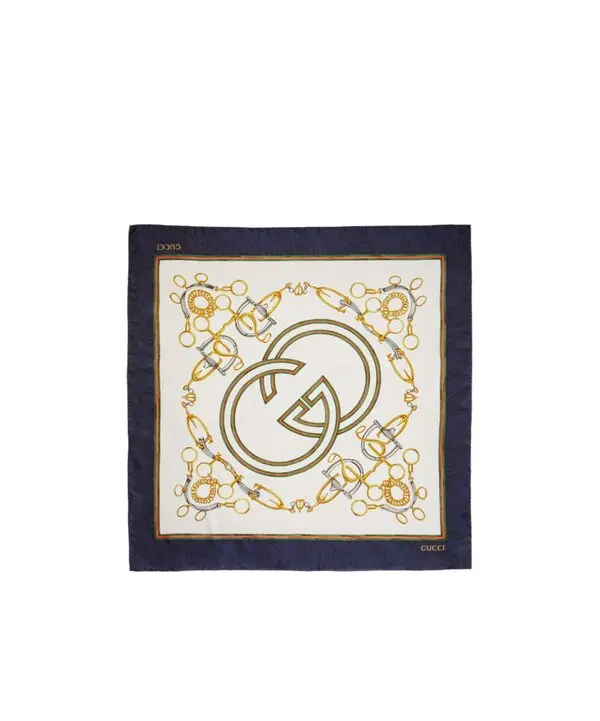 Gucci Your Majesty' Printed Silk Carr - White