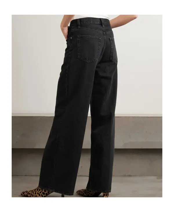 FRAME The Collegiate High-rise Wide-leg Jeans - Black
