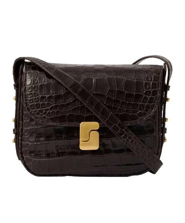 Soeur Mini Embossed-leather Shoulder Bag - Brown