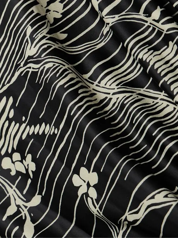 Sea Wrinkled Printed Mid-length Dress