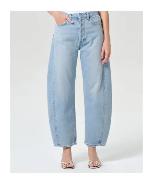 AGOLDE Luna High Rise Pieced Taper Jeans - Blue