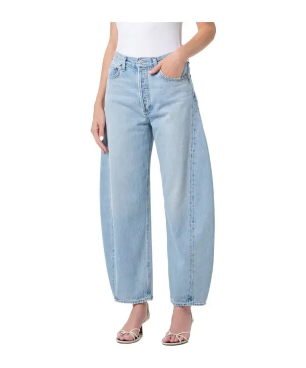 AGOLDE Luna High Rise Pieced Taper Jeans - Blue