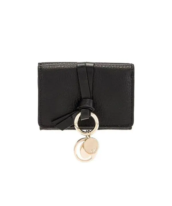 Chloé Alphabet Tri-fold Compact Wallet - Black