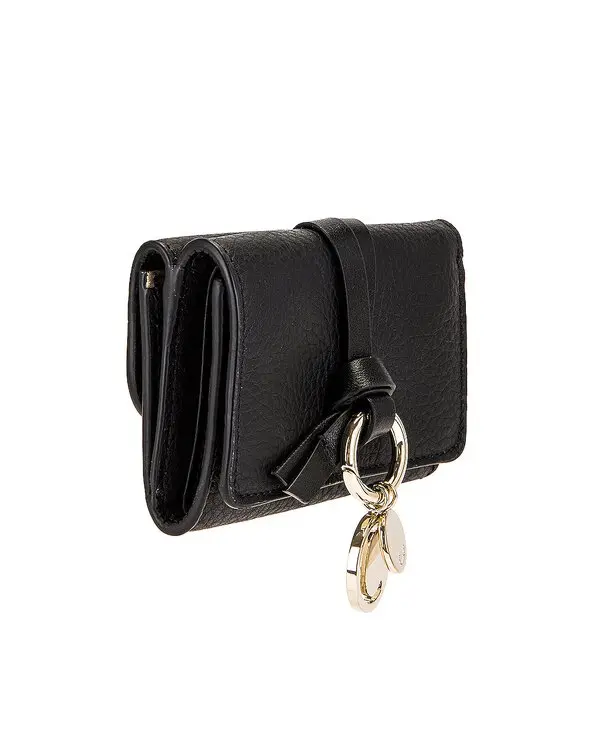 Chloé Alphabet Tri-fold Compact Wallet - Black