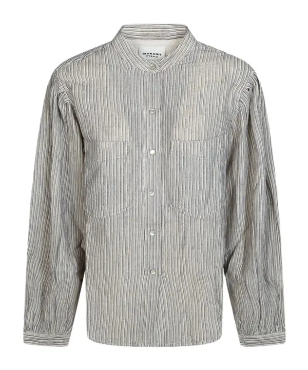 Isabel Marant Étoile Striped Puff Sleeve Shirt