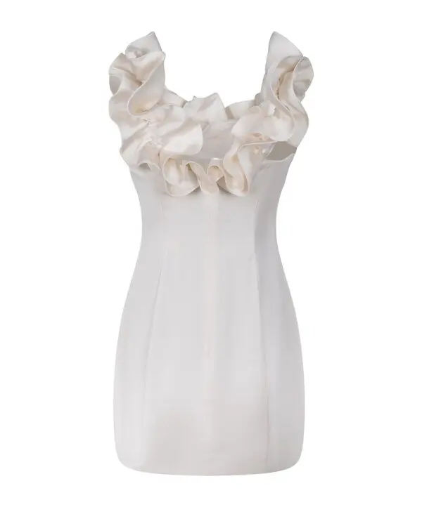 ROTATE BY BIRGER CHRISTENSEN Ruffled Off-shoulder Mini Dress - White