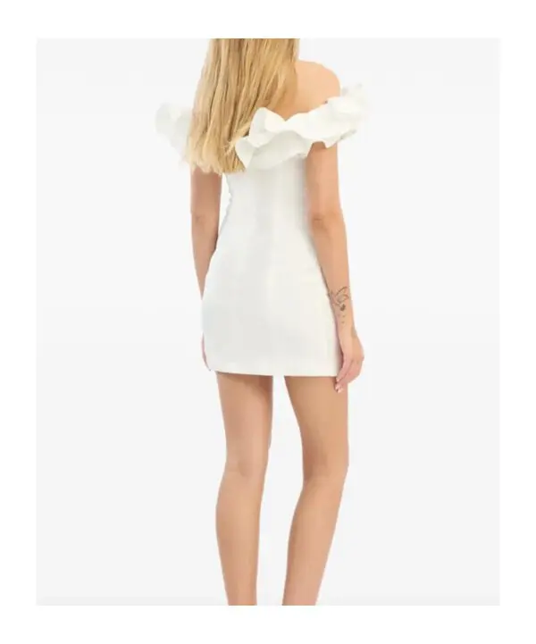 ROTATE BY BIRGER CHRISTENSEN Ruffled Off-shoulder Mini Dress - White