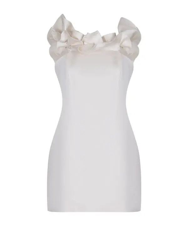 ROTATE BY BIRGER CHRISTENSEN Ruffled Off-shoulder Mini Dress - White