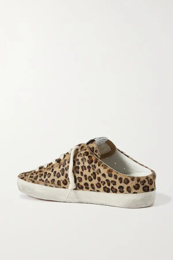 GOLDEN GOOSE Super-star Sabot Leopard-print Calf Hair Slip-on Sneakers - Multicolor