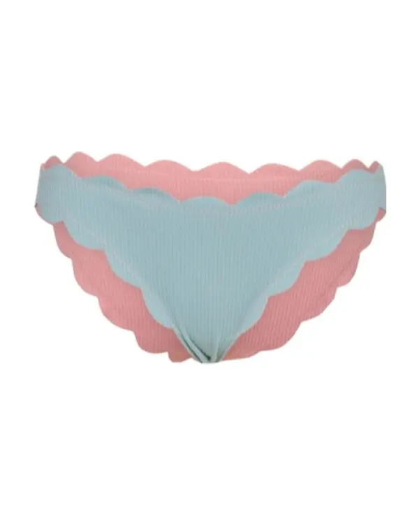 Marysia Antibes Scalloped Bikini Bottom - Blue