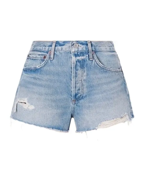 AGOLDE Embroidered Denim Shorts