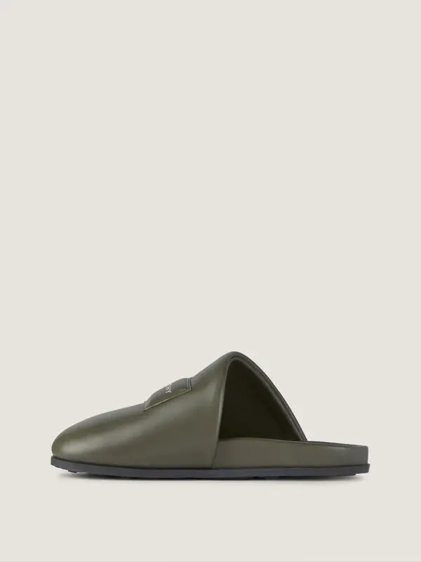 Givenchy Puffy Mules In Nappa Leather - Khaki