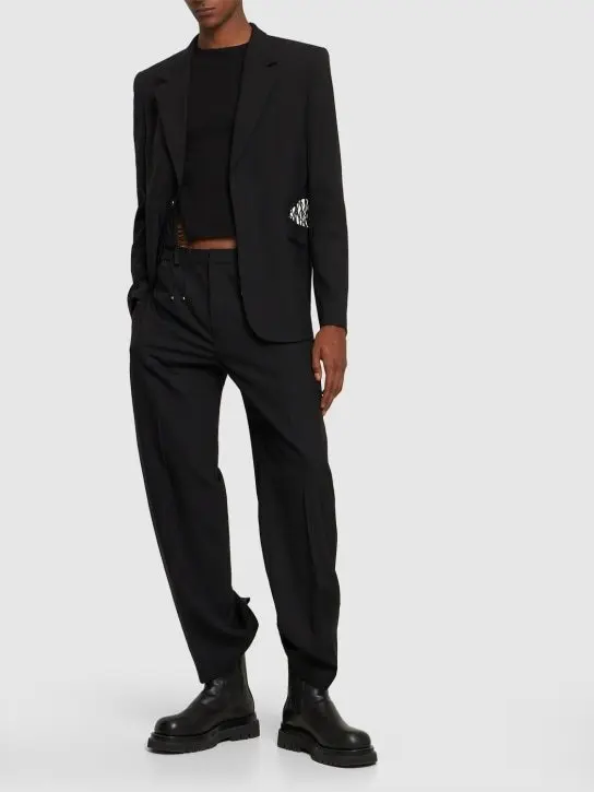 DION LEE Embroidered Wool Casual Pants