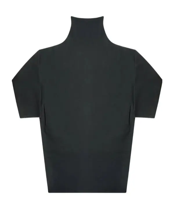 THE ROW Funnel-neck Short-sleeve Top - Black
