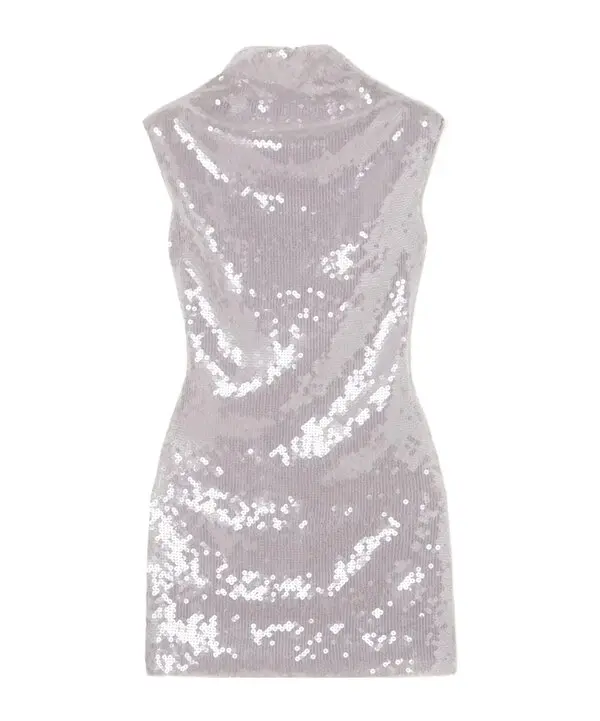 16Arlington Sequined High Neck Mini Dress
