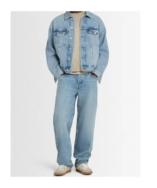 FRAME Relaxed Fit Cotton Denim Jeans - Blue