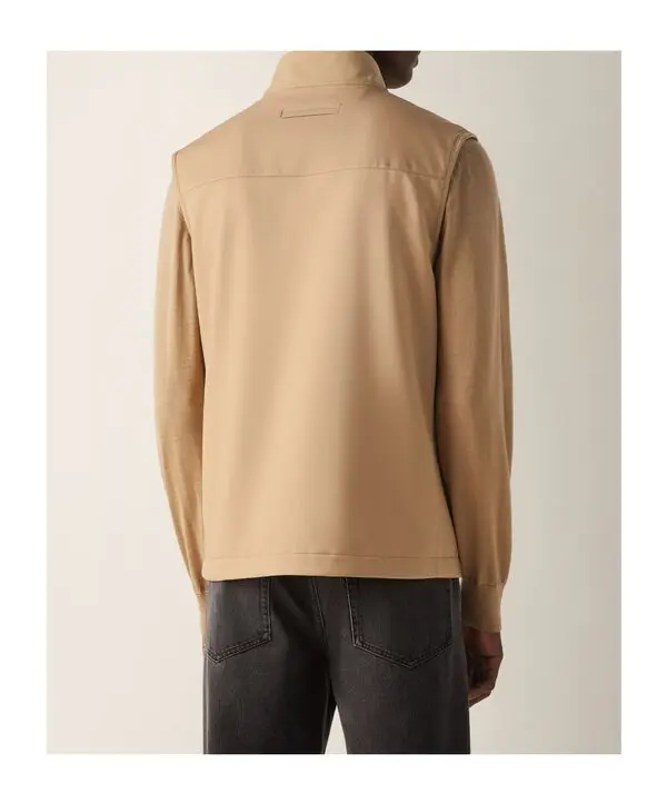 Zegna Stand Collar Gilet - Light Brown