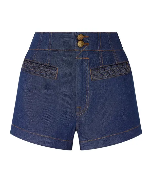 Zimmermann Aster Denim Short - Blue