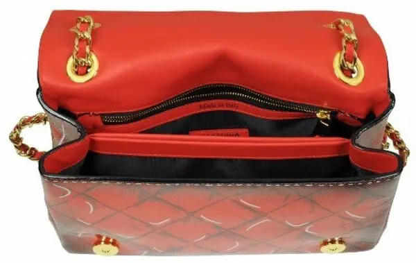 Moschino Quilted Logo Shoulder Bag - Red