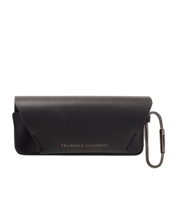 Brunello Cucinelli Leather Glasses Case - Black