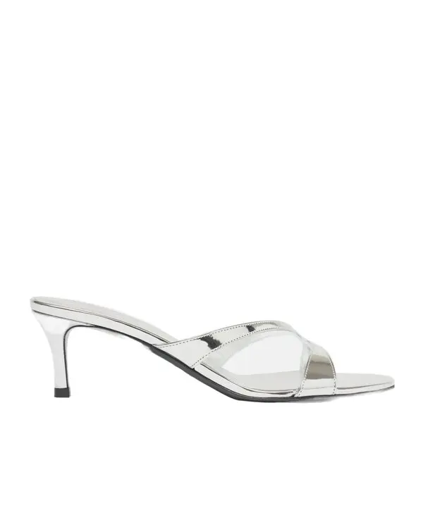 SCAROSSO Pauli Kitten Heel Sandals - Silver
