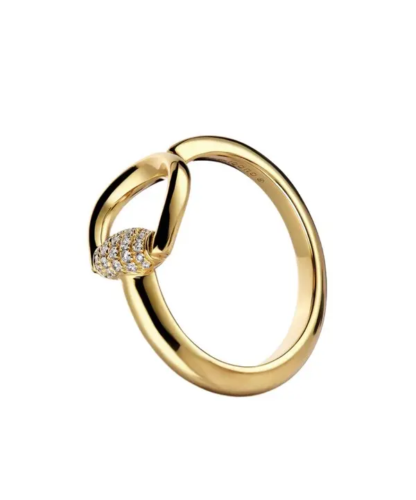 Gucci Horsebit Diamond 18k Open Ring - Gold