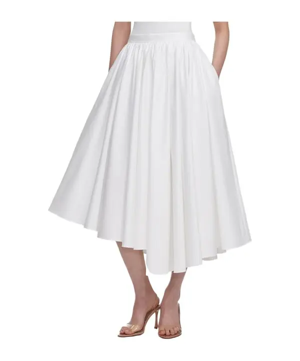 SELF-PORTRAIT Pleated Maxi Skirt With Asymmetrical Hem