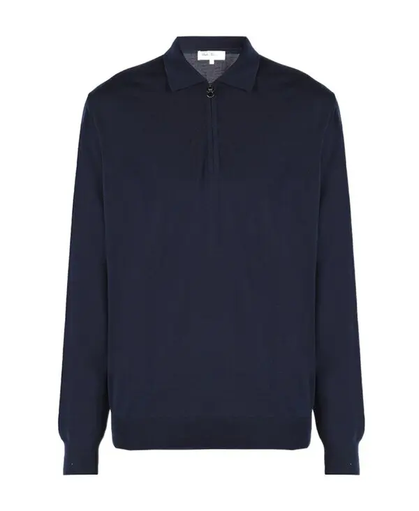 FERRAGAMO Wool Quarter Zip Sweater - Black