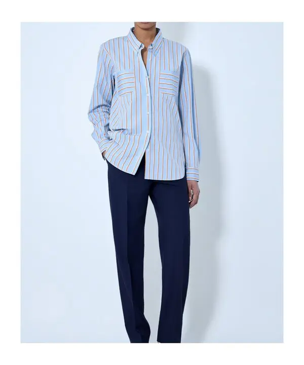 Dries Van Noten Striped Loose Fit Shirt - Blue