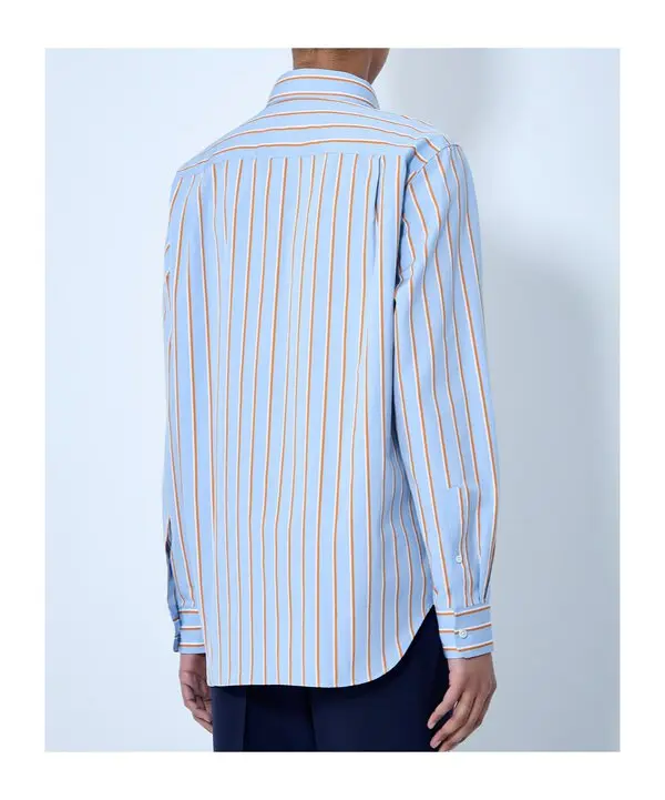 Dries Van Noten Striped Loose Fit Shirt - Blue