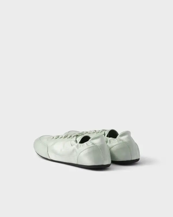 Prada Collapsible Lace-up Sneakers - Aqua