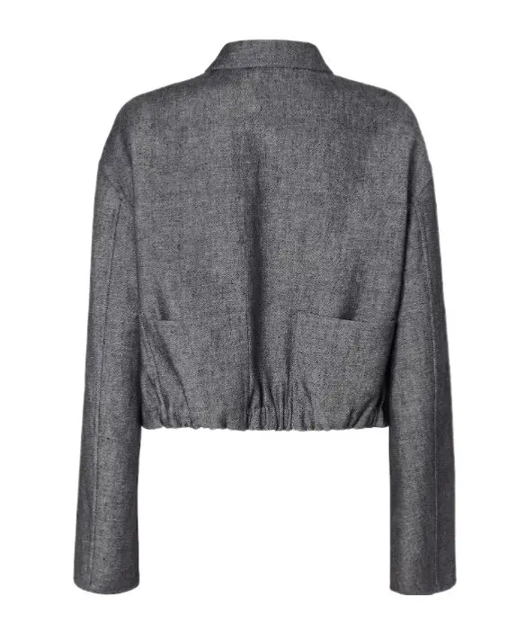 Fendi Cropped Flower-appliqué Denim Jacket - Blue